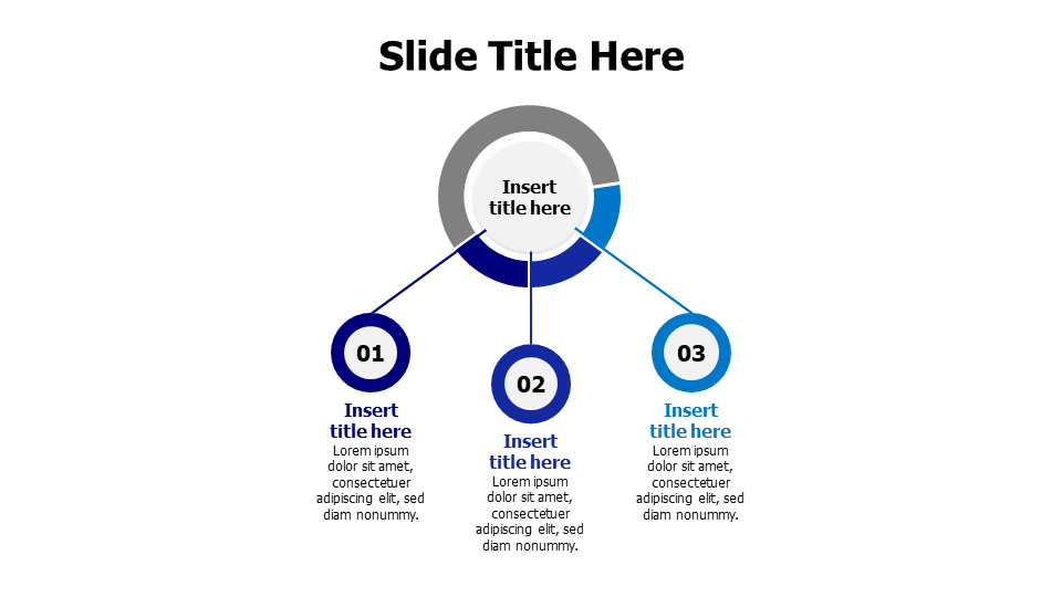 3 lines from a circle infographic Inforgraphics & Slides