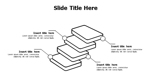 4 points overlayered outline blocks infographic Inforgraphics & Slides
