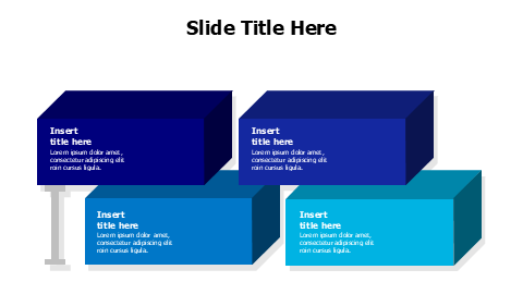 4 colored 3d blocks infographic-8427 PowerPoint Template