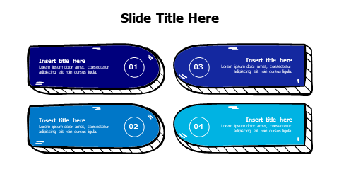 4 points doodle colored blocks with numbers infographic Inforgraphics ...