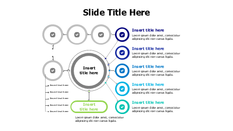 6 points circles branching infographic Inforgraphics & Slides