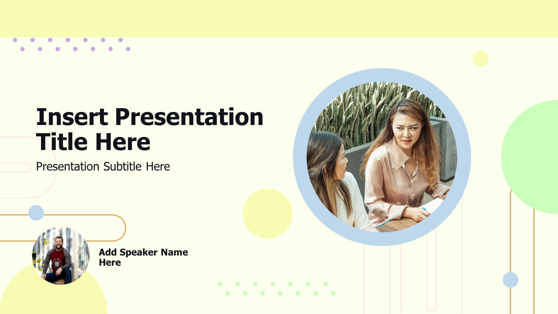 Circles themed cover design Inforgraphics & Slides