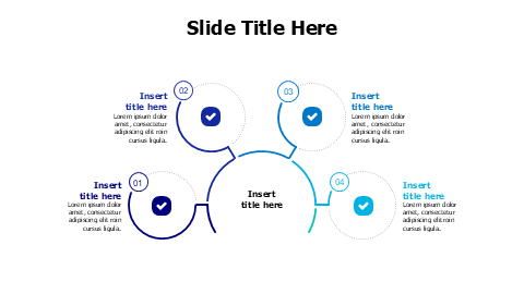 4 points colored circles with lines and icons infographic Inforgraphics & Slides