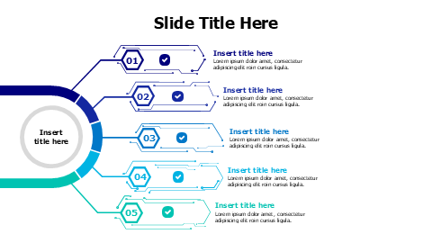 5-Step Tech Process Branching Diagram | PPT Design