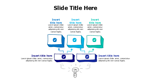 5 points branching doodle blocks infographic Inforgraphics & Slides
