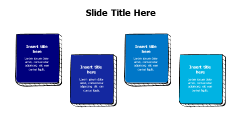 4 points doodle colored standing blocks infographic Inforgraphics & Slides