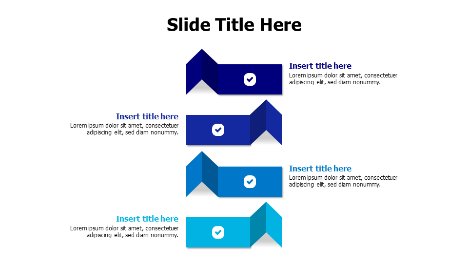 4-Step Ribbon Banner Process Infographic | PPT Design