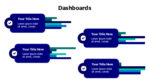 Four Panel Progress Bar Dashboard Layout | PPT Design