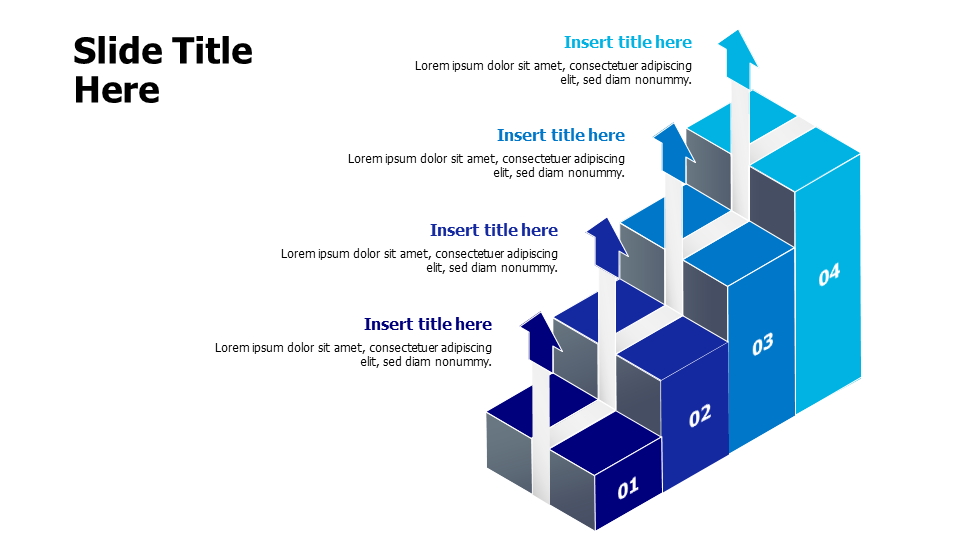 4 colored steps on a ladder with arrowa up infographic-5189 PowerPoint ...