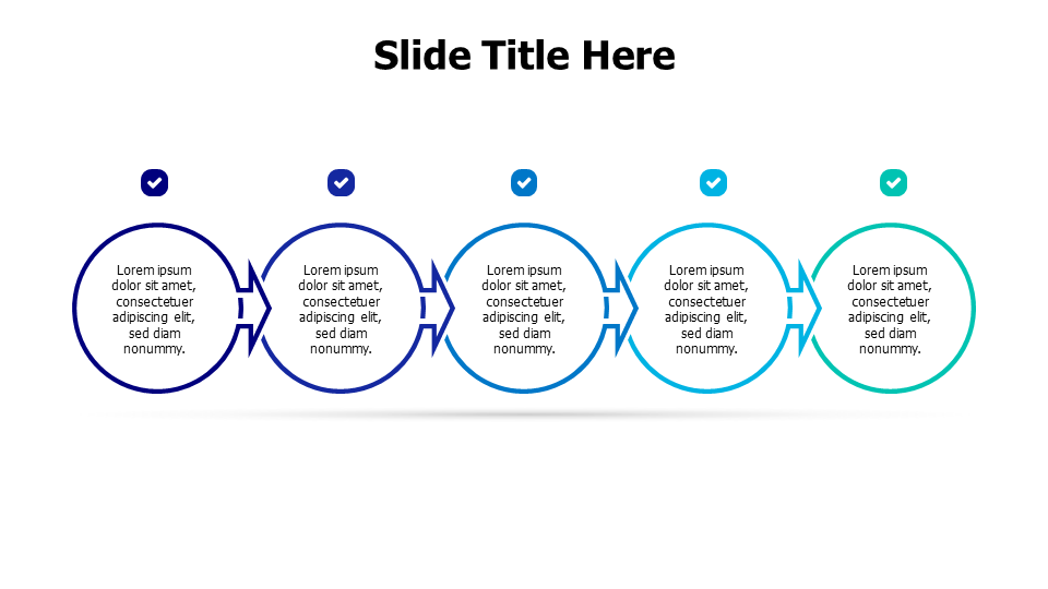 5 points outline circles with arrows and icons infographic ...