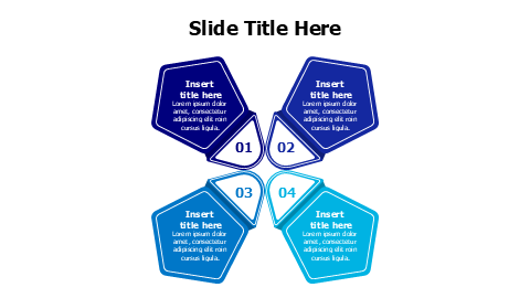 4 points cross 3D shapes infographic Inforgraphics & Slides