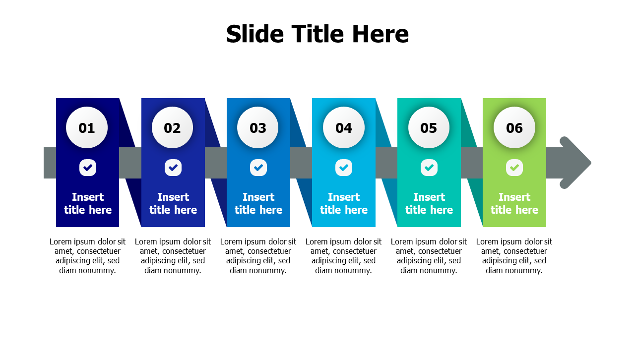 6 stripes with flat arrow infographic Inforgraphics & Slides