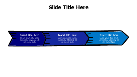 3 points continuous doodle arrows infographic Inforgraphics & Slides