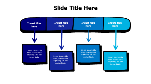 4-Step Process Flow Doodle Diagram | Timeline-doodle | PPT Design