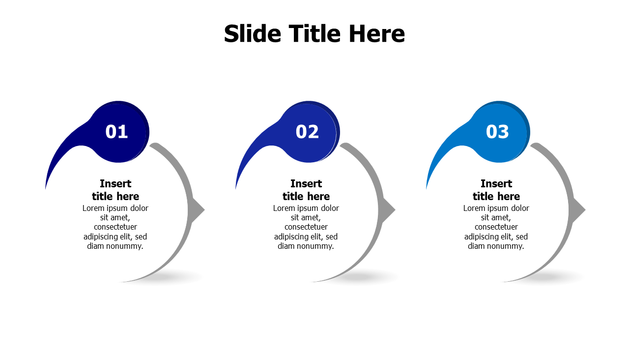 3-Step Circular Arrow Flow Process | Arrows-multipurpose | PPT Design