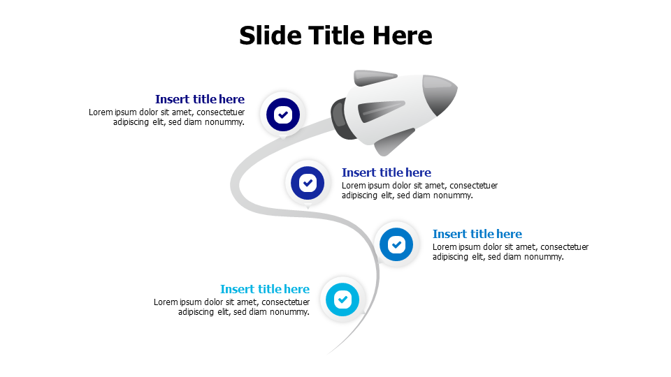 4 buttons on a zigzag line infographic Inforgraphics & Slides