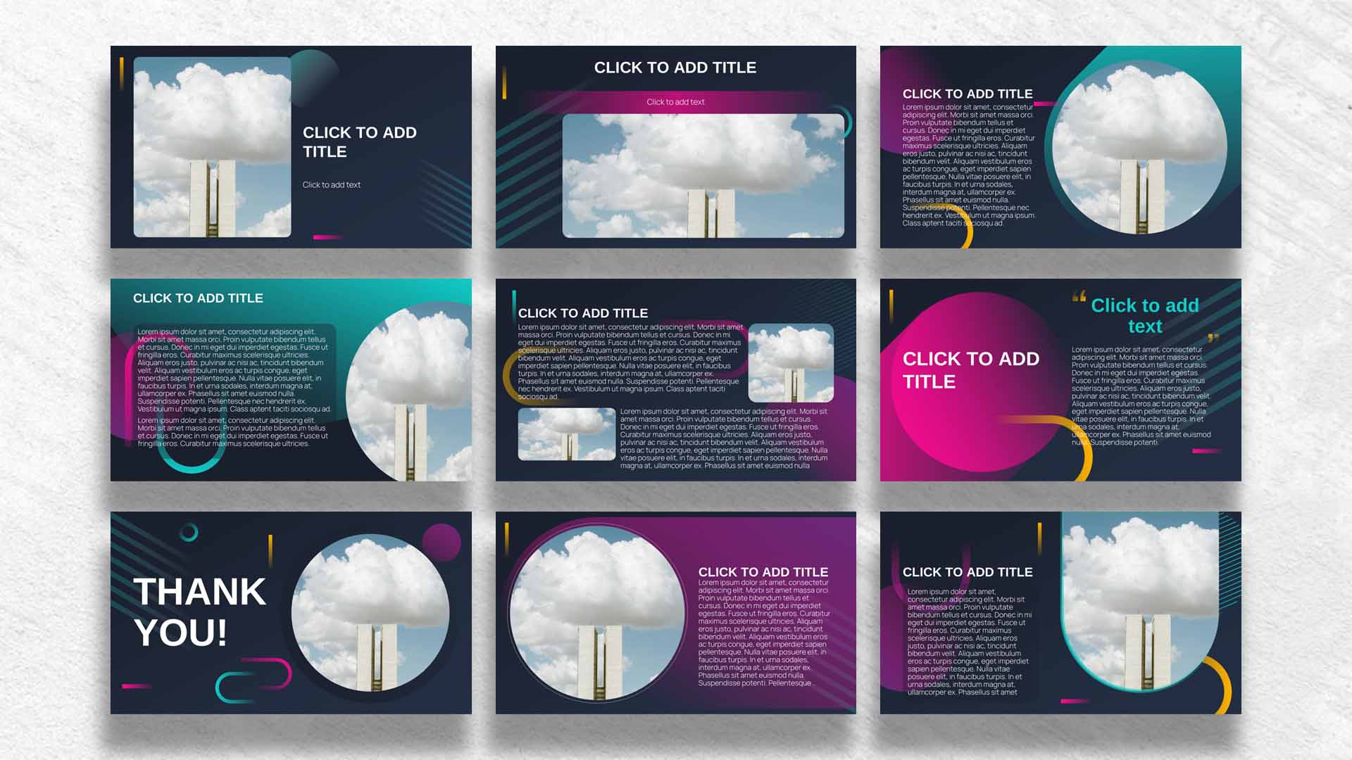 Curved Gradients Theme PowerPoint Template