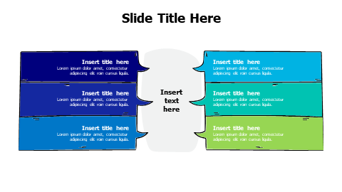 6 points doddle branching speech bubbles infographic Inforgraphics & Slides