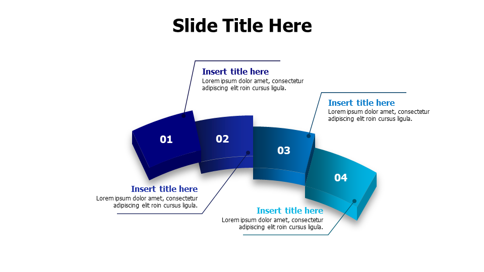 4 points 3D circular roadmap infographic Inforgraphics & Slides