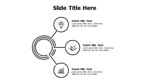 3 points circular doodle branching infographic Inforgraphics & Slides