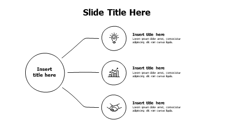 3 points outline doodle branching infographic Inforgraphics & Slides