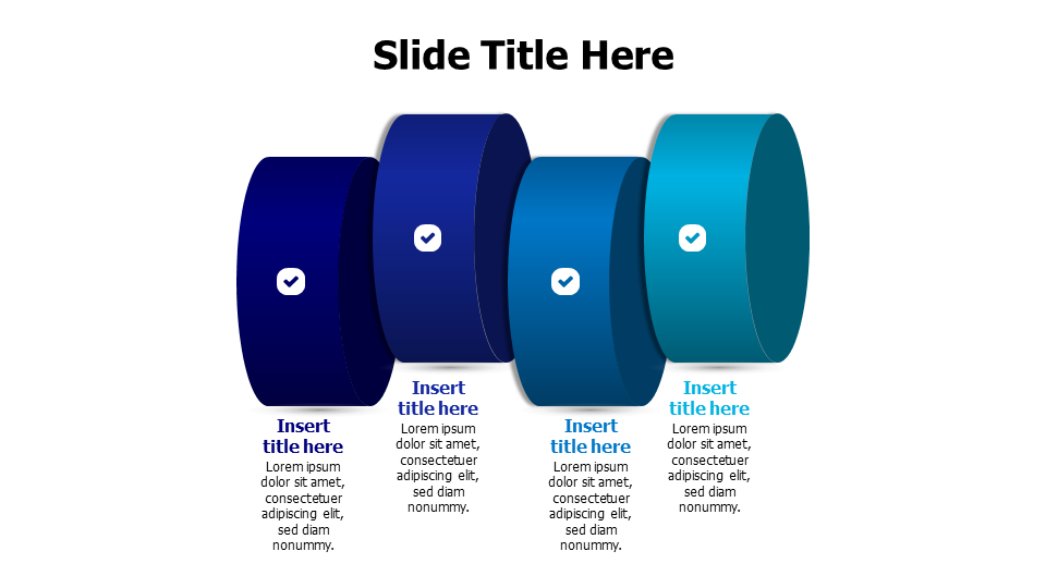 4 points growing flying 3D blocks infographic Inforgraphics & Slides