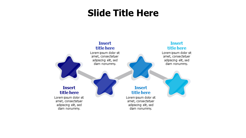 4 points connected colored stars infographic-5157 PowerPoint Template