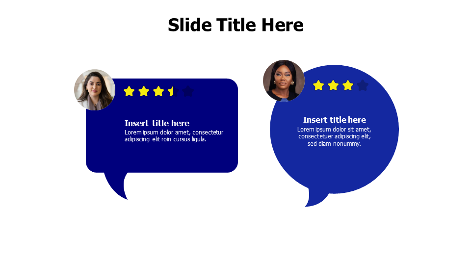 2 speech bubbles testimonials infographic-4141 PowerPoint Template