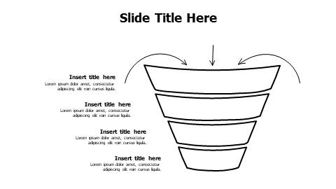 4-Stage Sales Funnel Sketch Diagram | Funnel | PPT Design