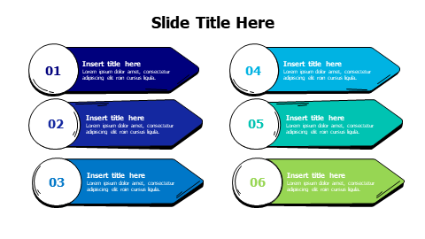 6 points sketchy arrows and circles infographic Inforgraphics & Slides
