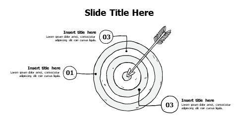 6 colored blocks from a goal circle infographic Inforgraphics & Slides