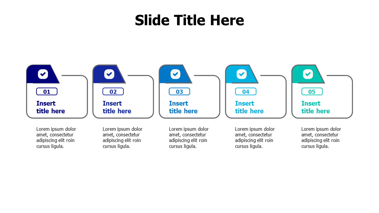 5-Step Linear Process Flow Diagram — Alternate… | PPT Design