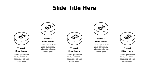 Five Step Doodle Circle Process Layout | 3D | PPT Design