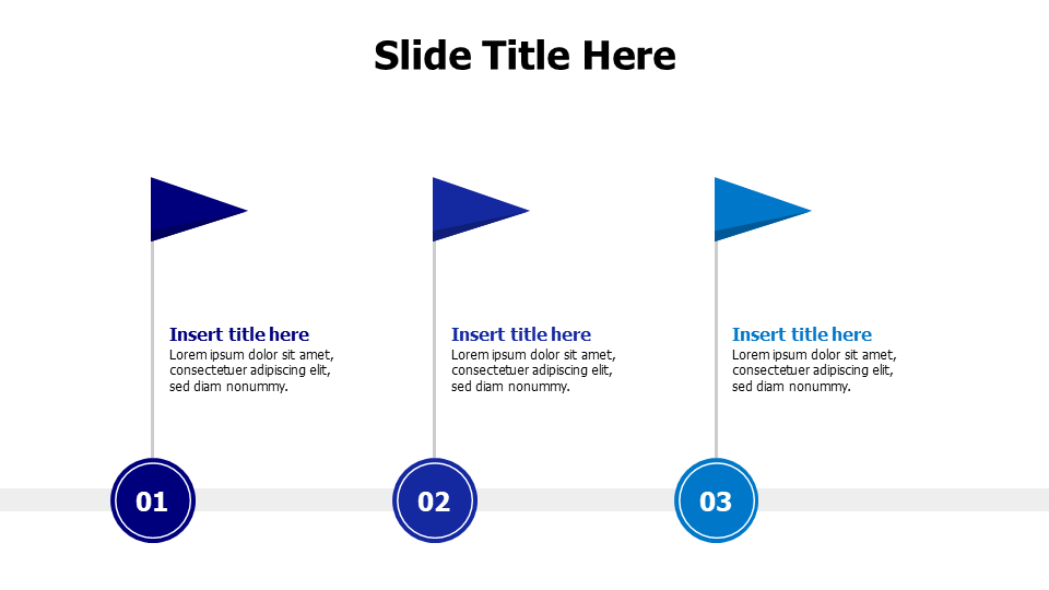 3 colored flags with numbering infographic-5371 Infographics & Slides ...