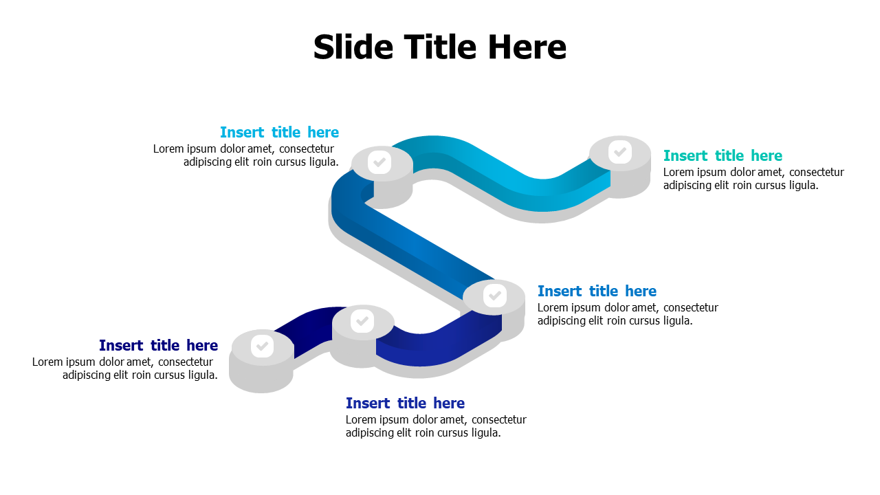 Five-Step 3D Ribbon Roadmap Infographic | PPT Design