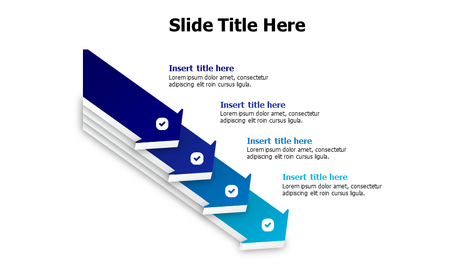 4 points 3D circular roadmap infographic Inforgraphics & Slides