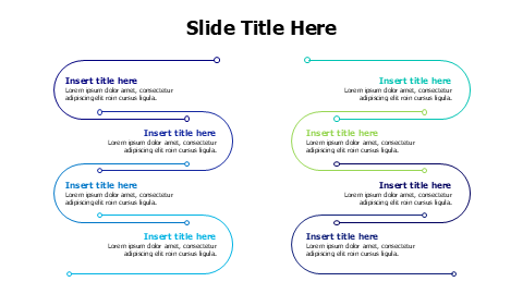 Six points branching around center Inforgraphics & Slides