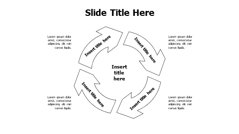 4 branched points from up arrow infographic Inforgraphics & Slides