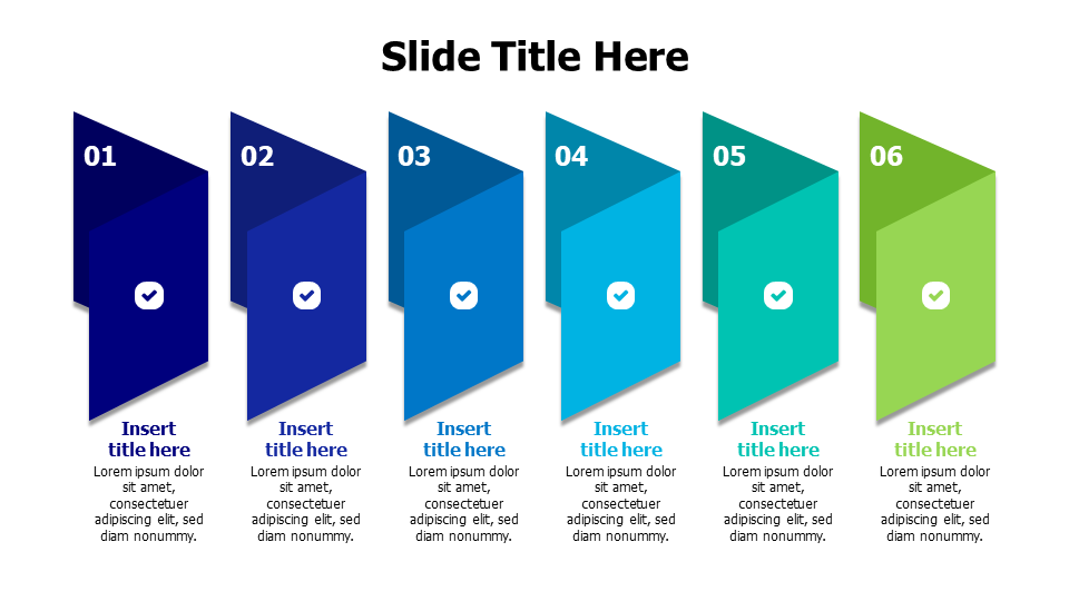 6 points connected squares with icons infographic Inforgraphics & Slides
