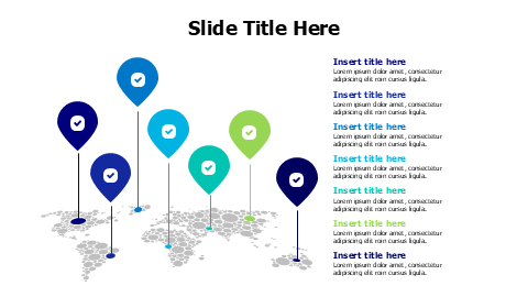 World Map Location Pins Infographic Template | PPT Design