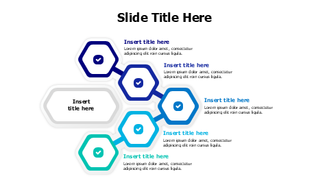 5 connected hexagons infographic Inforgraphics & Slides