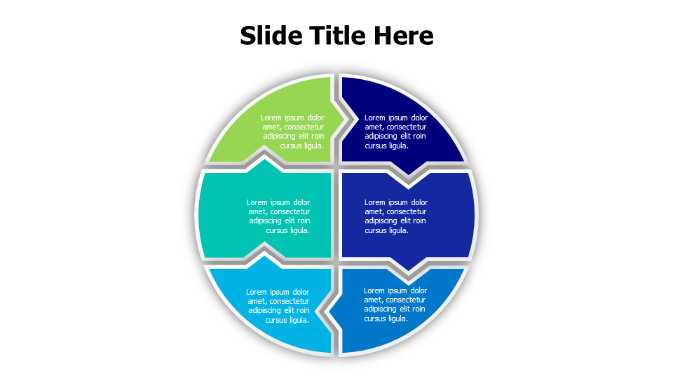 6 Points Divided Colored Circle Infographic Inforgraphics And Slides