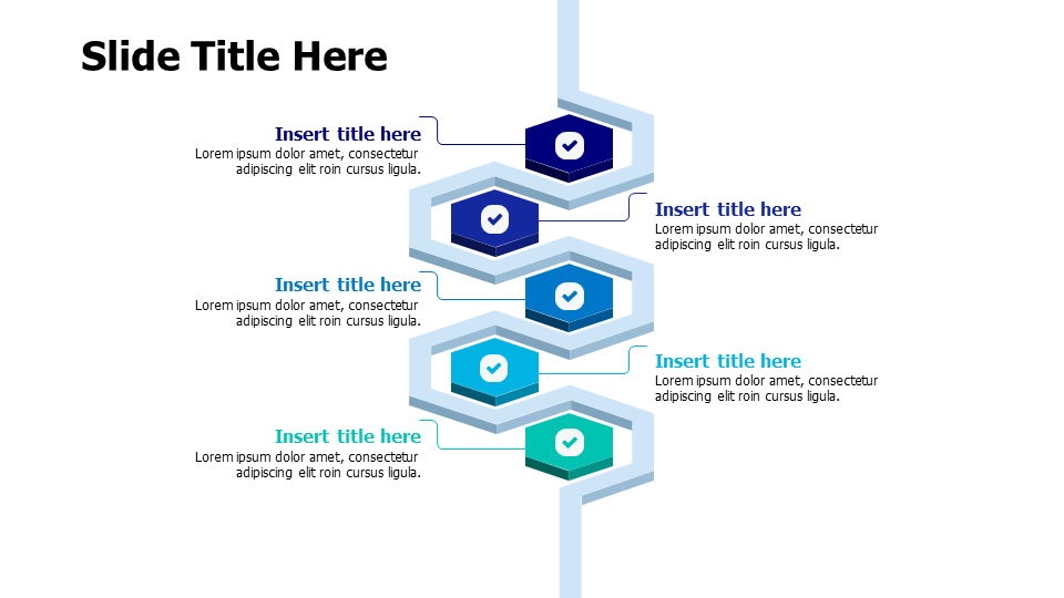 5-Step Hexagon Roadmap 3D Infographic | 3d-hexagon | PPT Design