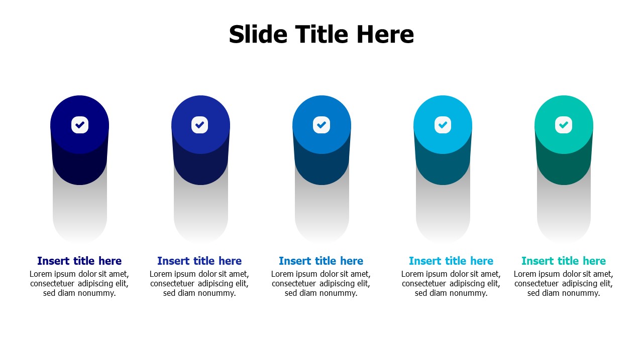 Five Step Milestone 3D Cylinder Infographic | PPT Design