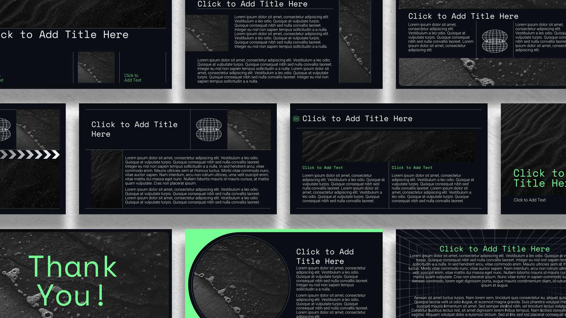 Dark Neon Minimal theme PowerPoint Template