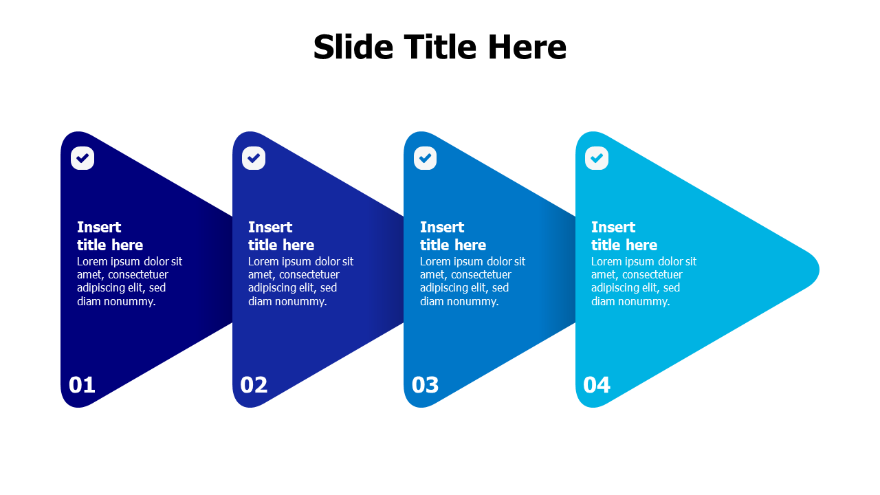 4-Step Arrow Triangle Process Infographic | Arrows | PPT Design