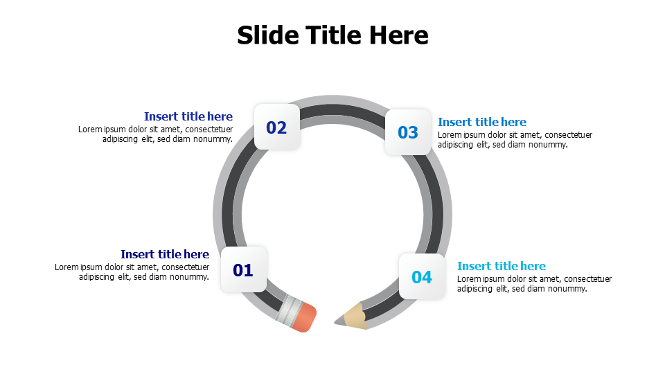 4 points arrows around gear 43 Inforgraphics & Slides