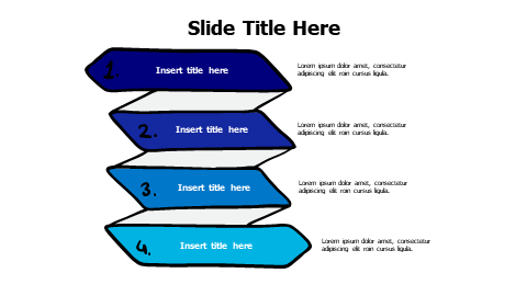 4 points colored doodle twisted paper infographic-5674 PowerPoint Template