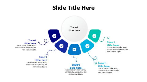 5 points colored rounding branching infographic Inforgraphics & Slides
