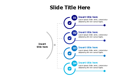 4 points branching outline circles infographic Inforgraphics & Slides